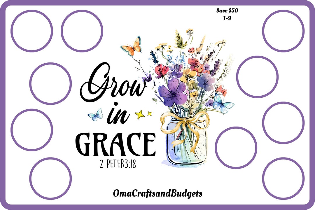 Grow in Grace Scratch off Savings Challenge - Etsy