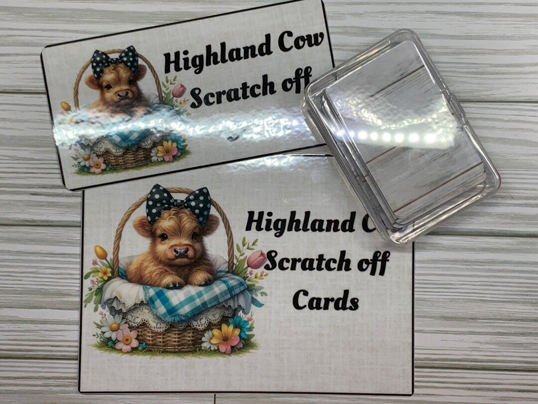Highland Cow Mini Cards V.2 Scratch Offs - Etsy