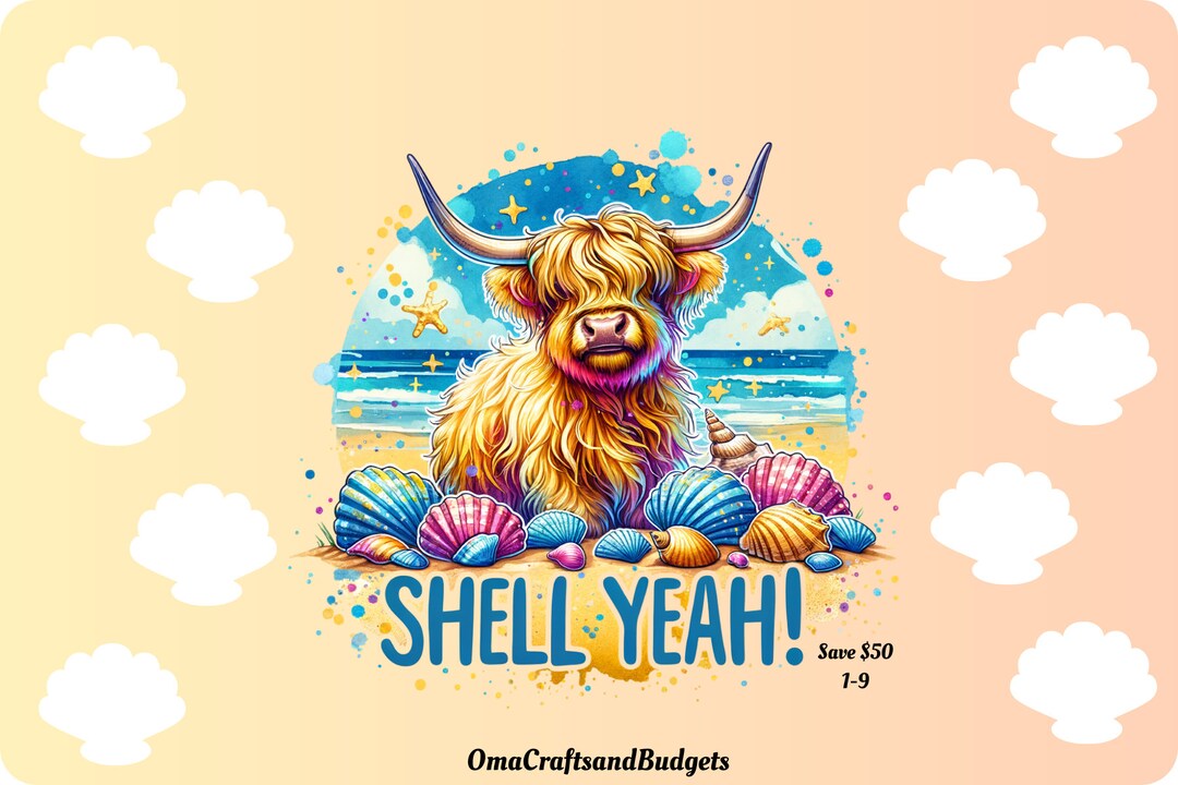 Highland Cow Shell Yeah Scratch off Challenge - Etsy