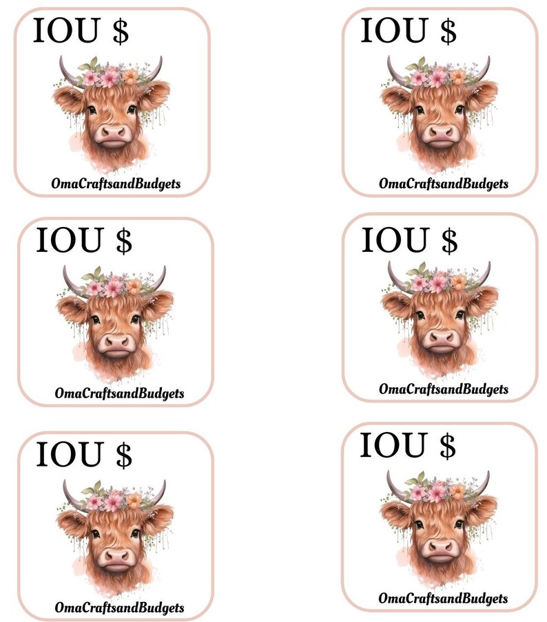 Highland Cow IOU Slips - Etsy