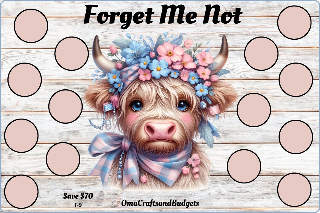 Forget Me Not Highland Cow Scratch Off - Etsy