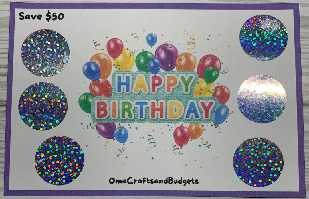 Happy Birthday Scratch off Savings Challenge - Etsy