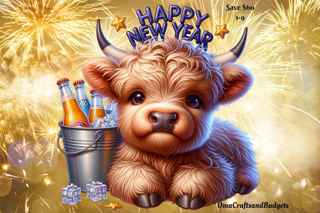 Highland Cow New Year 2025 - Etsy