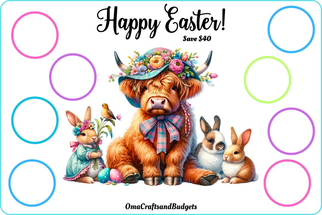 Highland Cow Happy Easter Scratch Off - Etsy