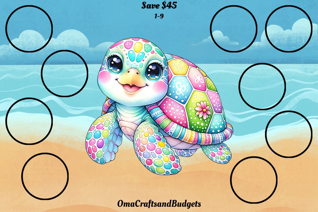 Spring Sea Turtle Scratch off Savings Challenge - Etsy