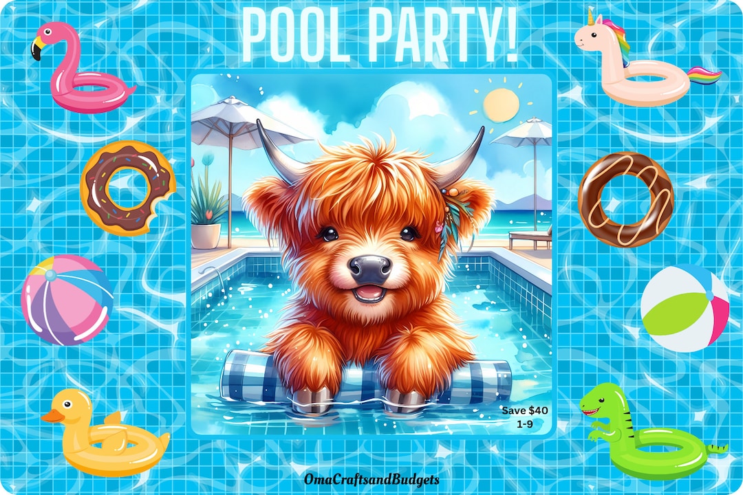 Highland Cow Pool Party - Etsy