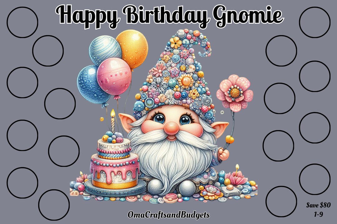 Happy Birthday Gnomie Scratch Off - Etsy