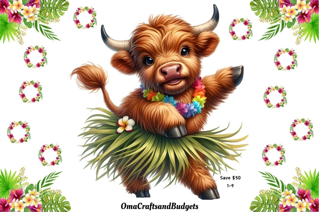 Hula Dancing Highland Cow Scratch Off - Etsy