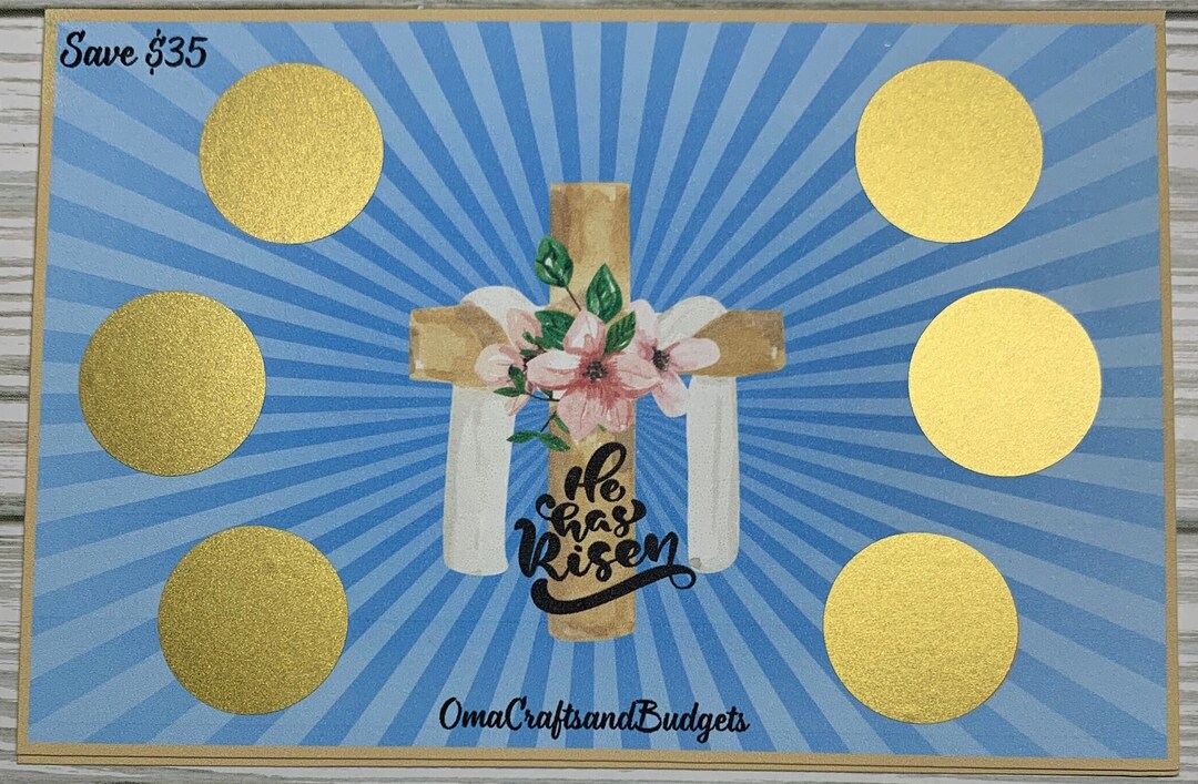 He Has Risen Easter Scratch off Savings Challenge - Etsy