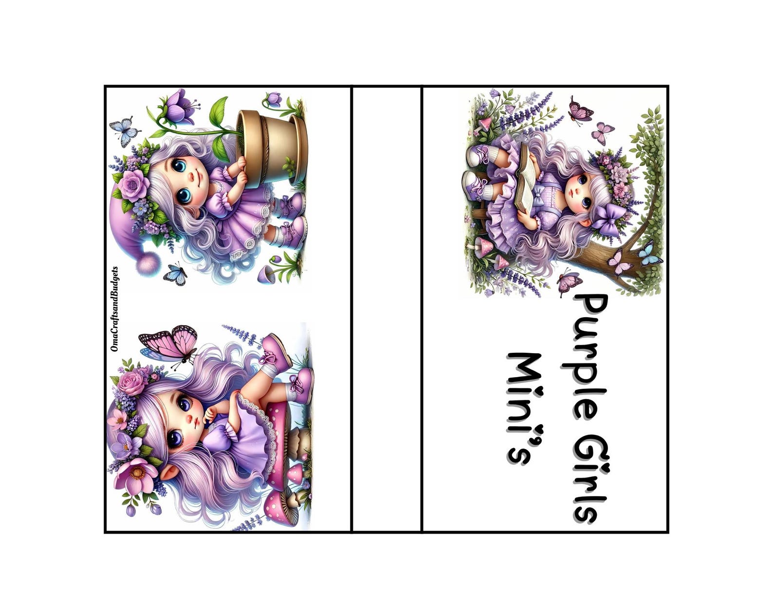 Purple Girls Mini's Printable - Etsy