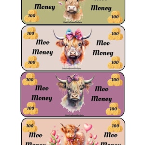 Moo Money Prop Money for Cash Stuffing - Etsy