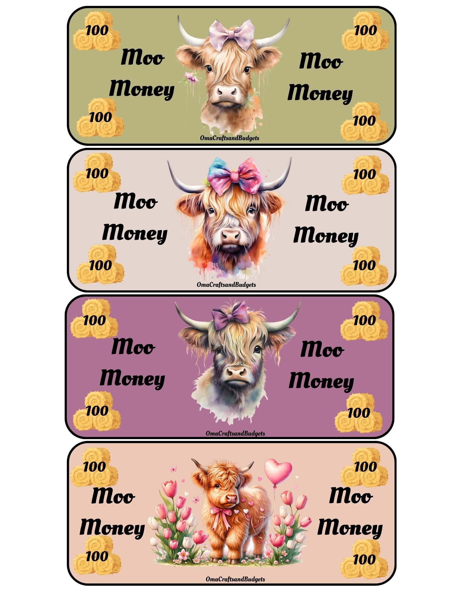 Moo Money Prop Money for Cash Stuffing - Etsy