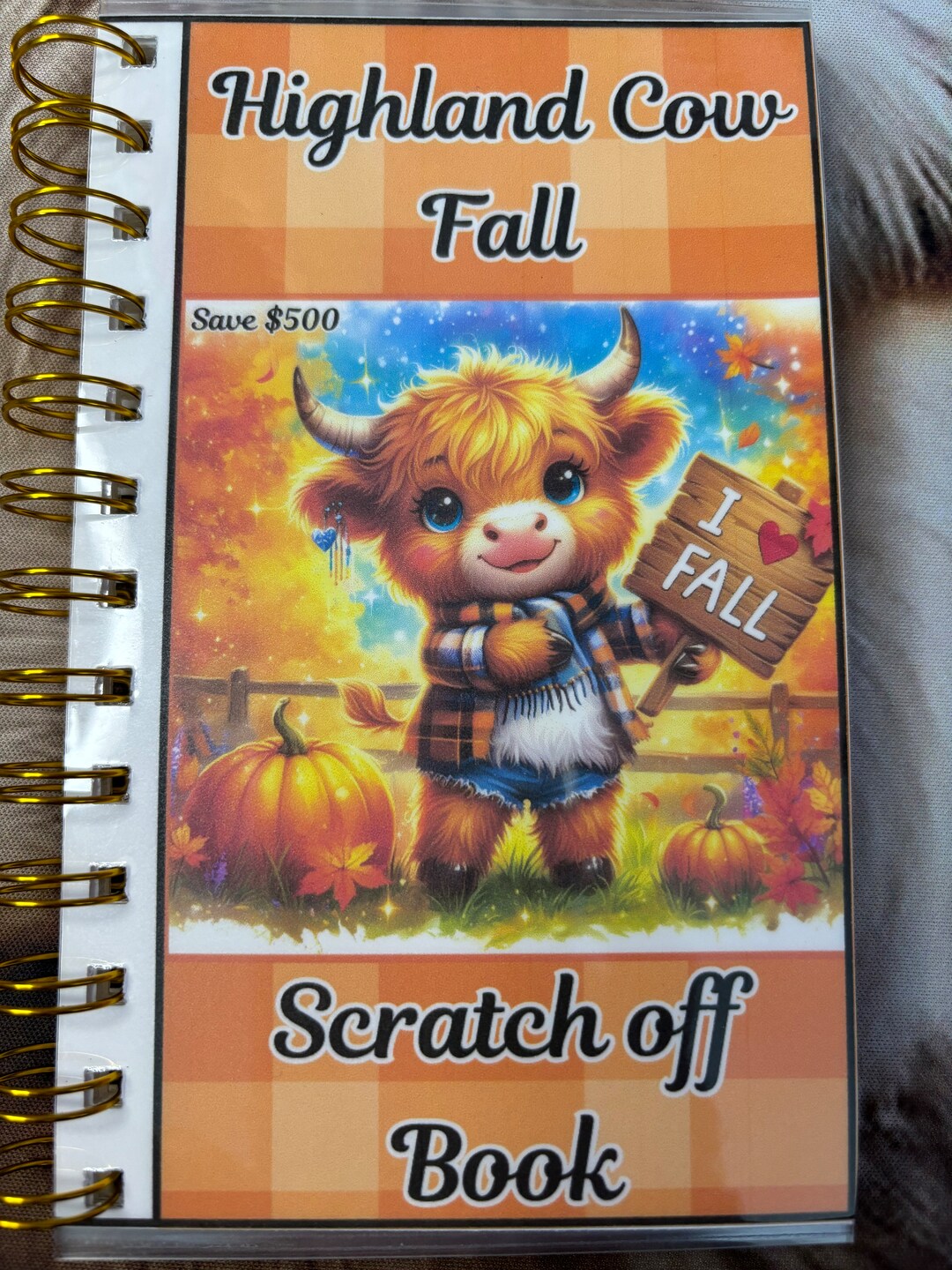 Fall Highland Cow Scratch off Savings Book 500 - Etsy