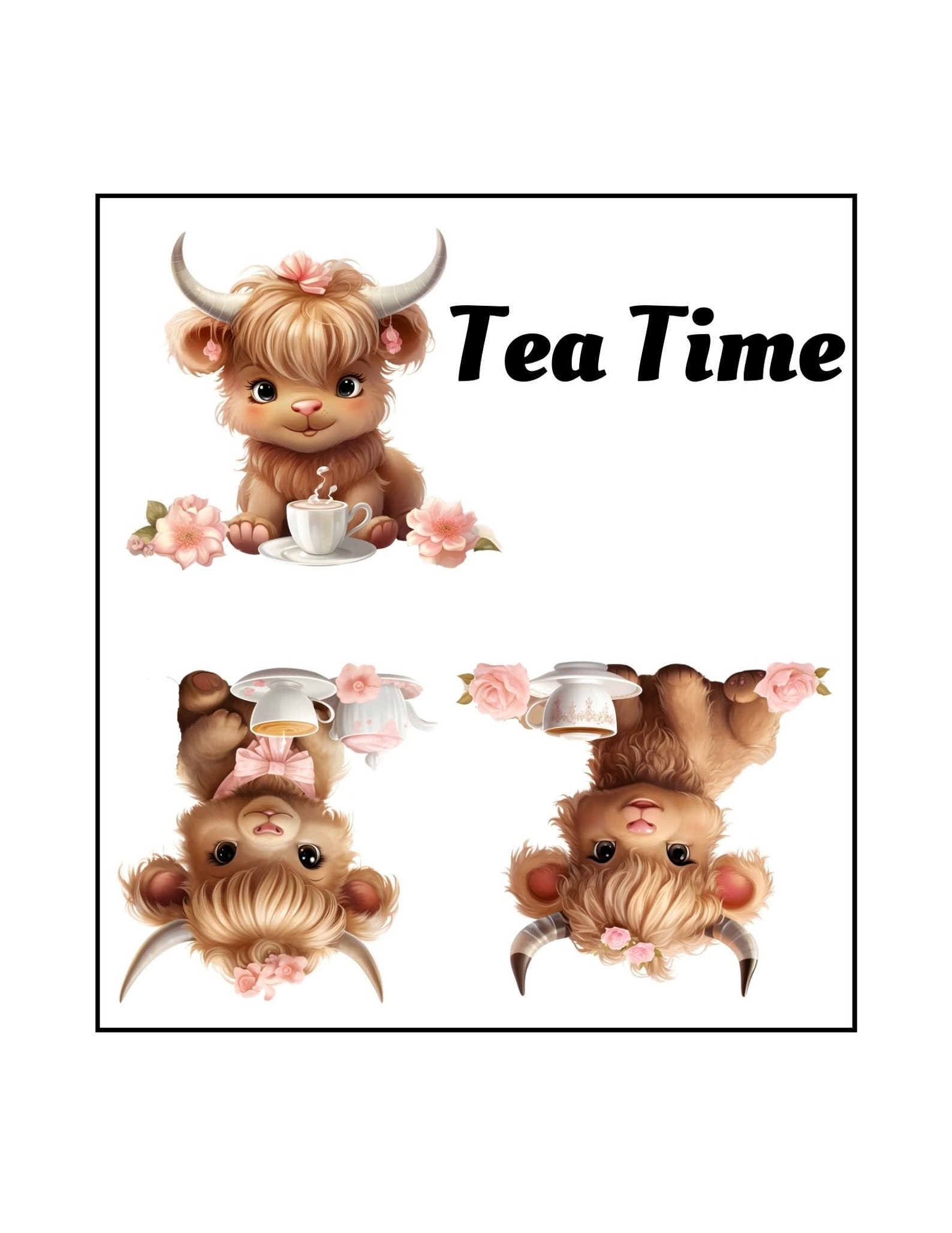 Highland Cow Tea Time Mini Savings Challenges - Etsy