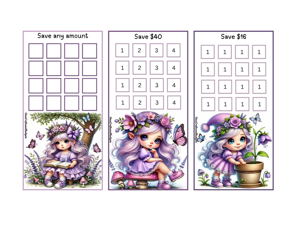 Purple Girls Mini's Printable - Etsy