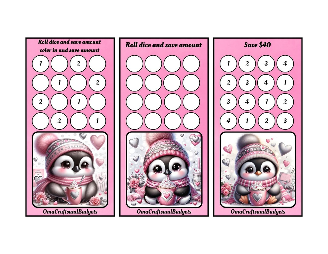 Penguin Hot Cocoa Mini Savings Challenges With a Twist - Etsy