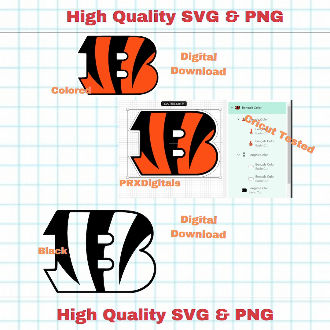 Letter B Bengalss SVG PNG File Easy to Use File DIY - Etsy