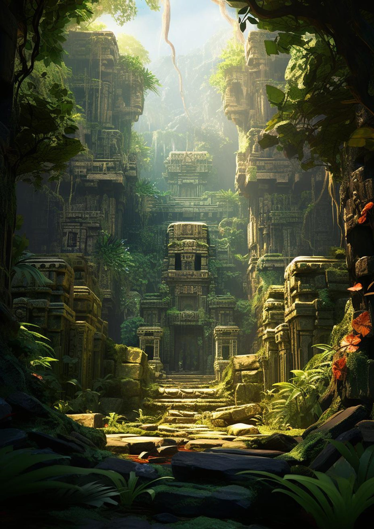 Iconic Scenery Digital Art, Ancient Ruins Monument Art, Printable ...