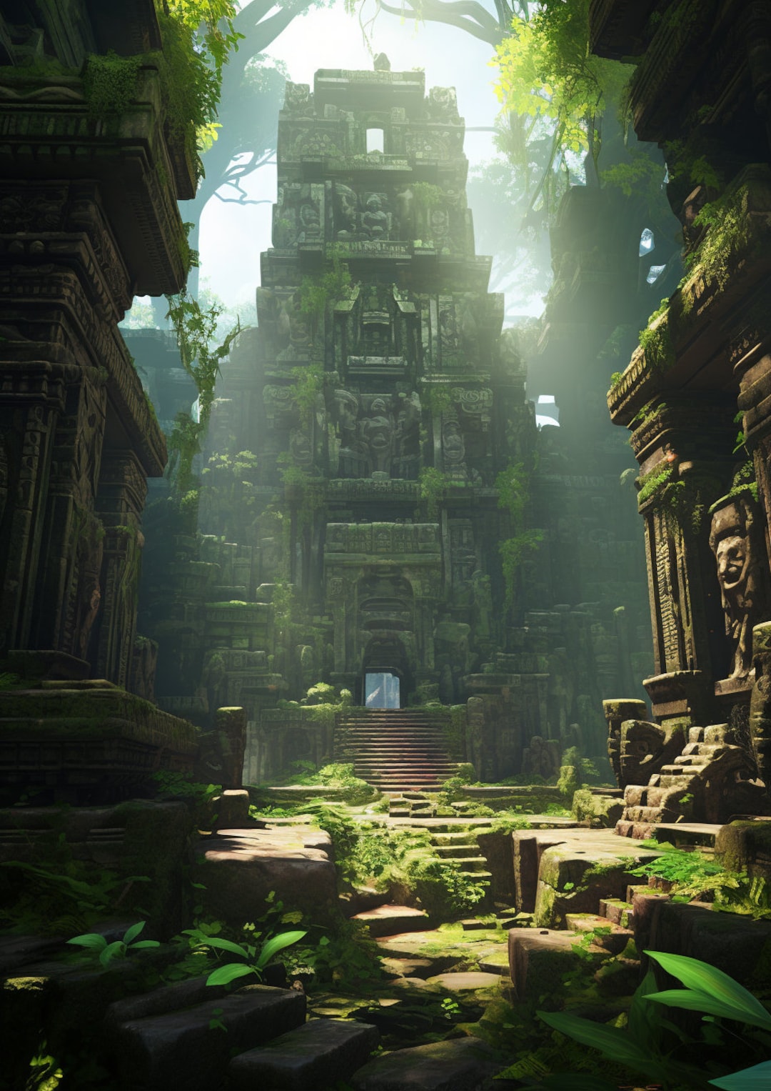 Iconic Scenery Digital Art, Ancient Ruins Monument Art, Printable ...