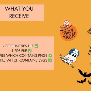 100 Halloween Digital Stickers for Goodnotes, Onenote, Notability ...