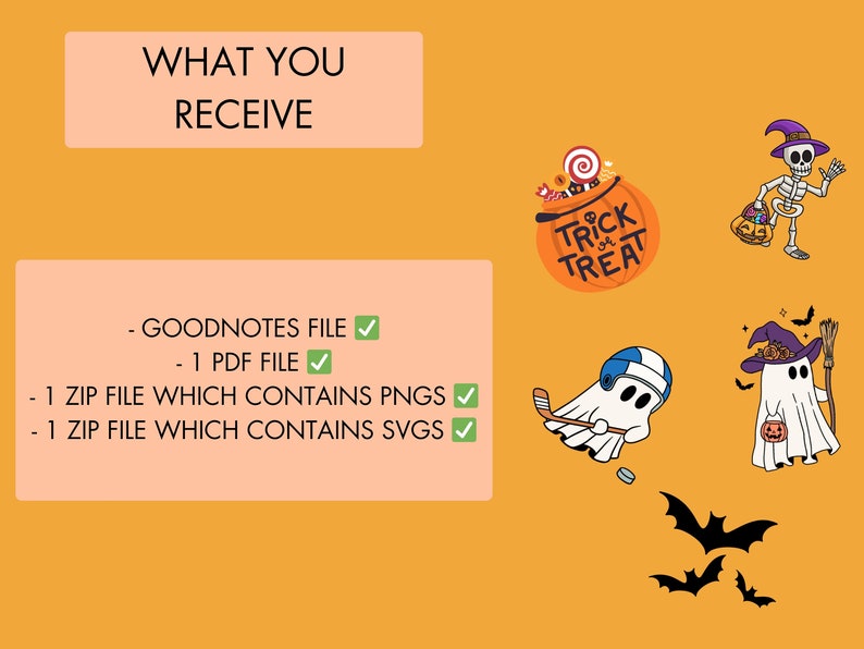 100 Halloween Digital Stickers for Goodnotes, Onenote, Notability ...