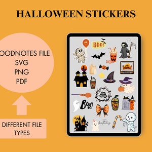 100 Halloween Digital Stickers for Goodnotes, Onenote, Notability ...