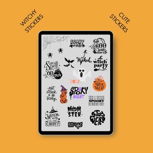 100 Halloween Digital Stickers for Goodnotes, Onenote, Notability ...