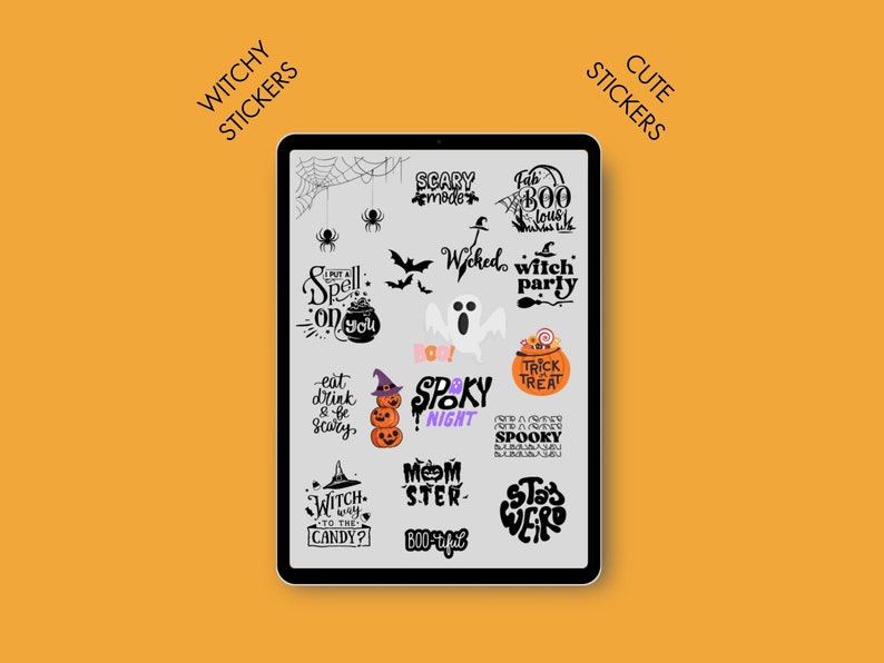 100 Halloween Digital Stickers for Goodnotes, Onenote, Notability ...