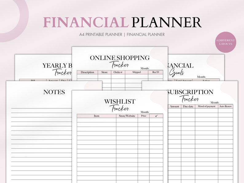 Editable Financial Planner, Budget Planner Templates, Digital Budget ...
