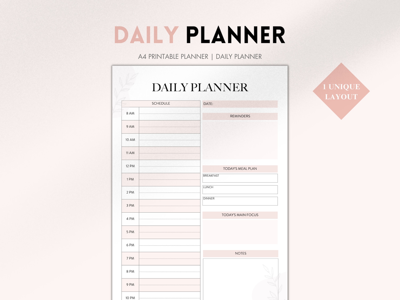 Editable Daily Planner, Printable Planner, Digital Planner, to Do List ...