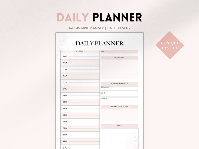 Editable Daily Planner, Printable Planner, Digital Planner, to Do List ...