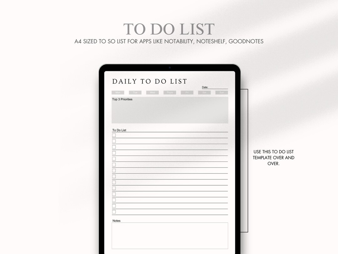 Editable Minimalist to Do List, Undated to Do List Template, Task ...
