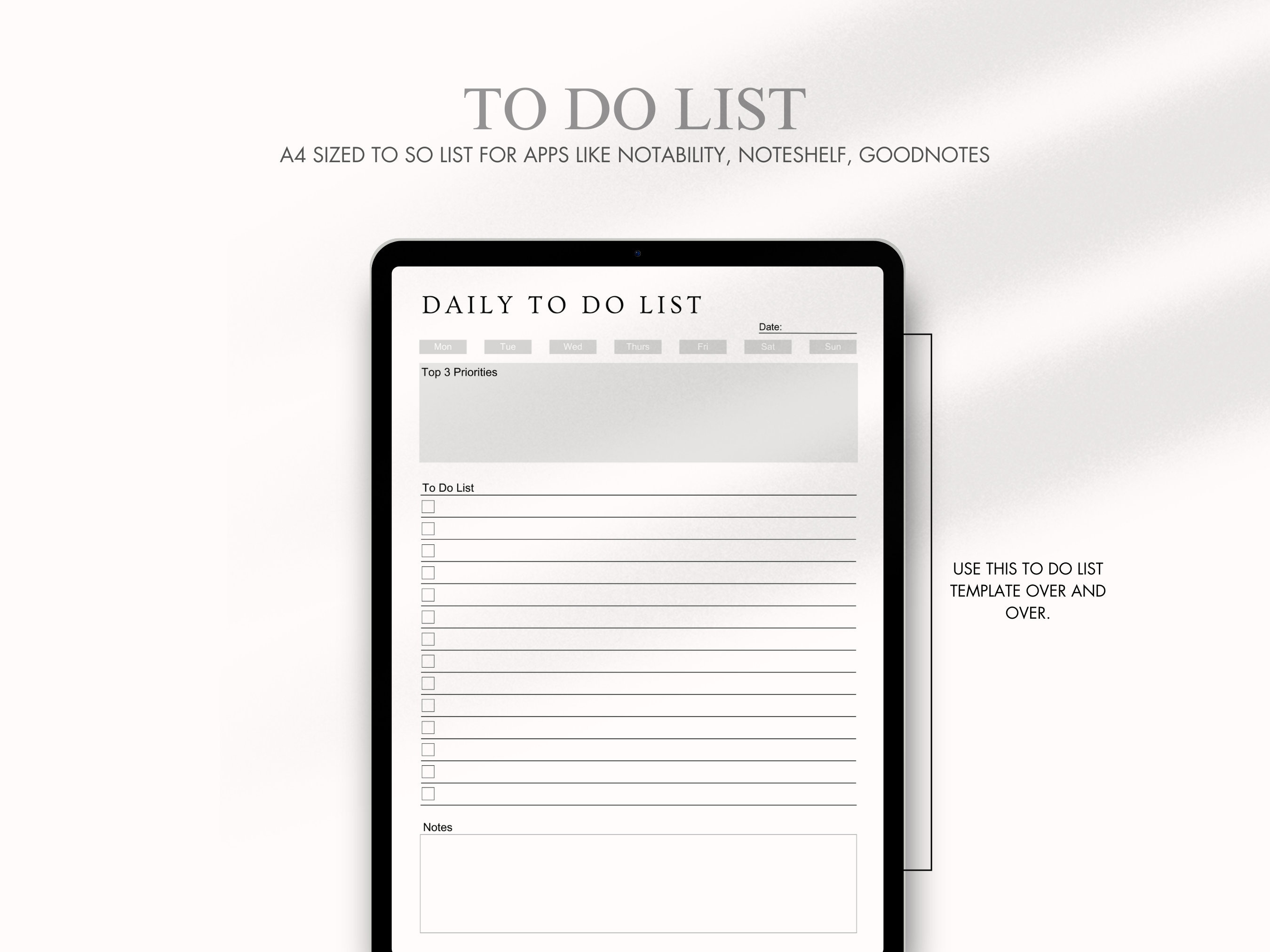 Editable Minimalist to Do List, Undated to Do List Template, Task ...