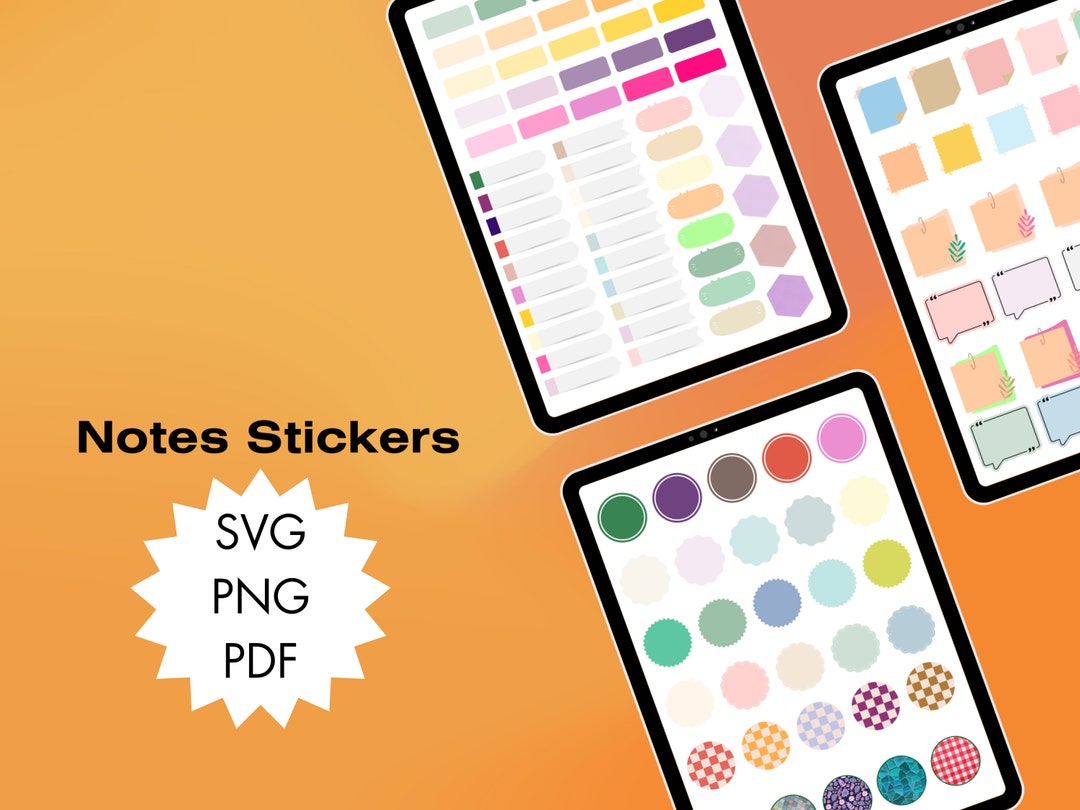 250 Pcs Notes Stickers, Printable Stickers, Goodnotes Stickers, Onenote ...