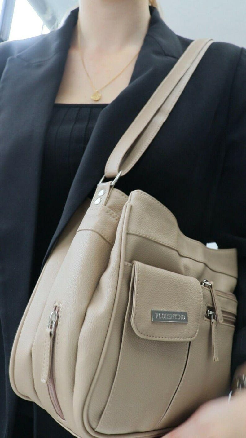 Multi Compartment Handbag With Adjustable Shoulder Strap. Style No ...
