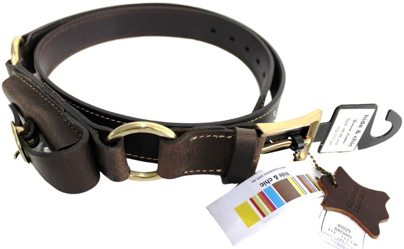 Quality Double Ring Leather Hobble Belt With Knife Pouch. Colour ...
