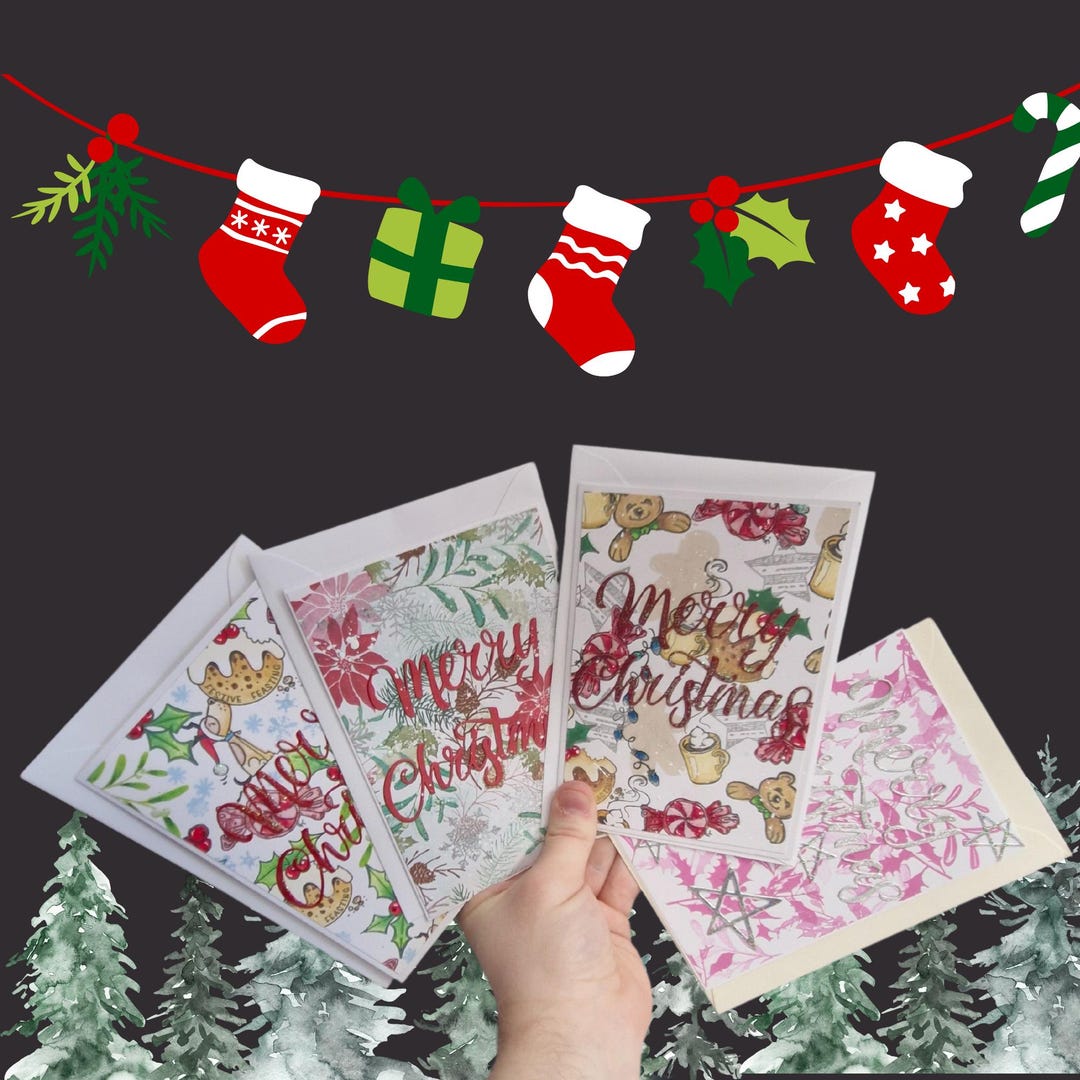 Handmade Greeting Cards Christmas Design 2 by Eleanor - Etsy