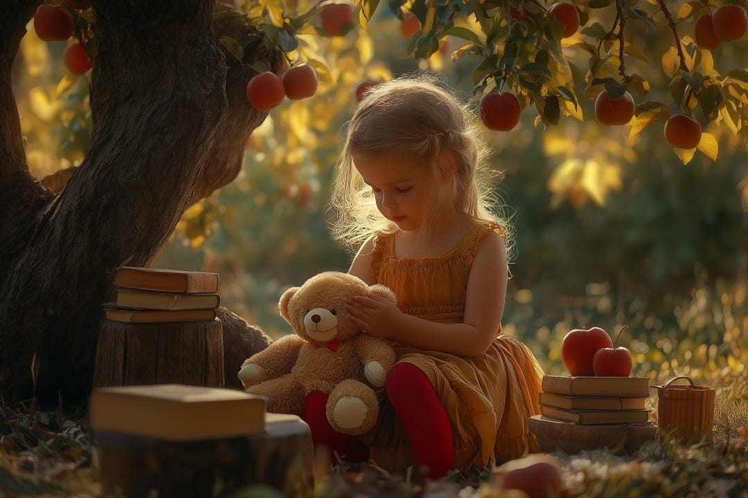 Back to School Digital Background, Vintage Books & Teddy Creative ...