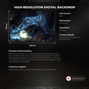 Halloween Cute Ghost Digital Background, Enchanted Autumn Forest, Kids ...