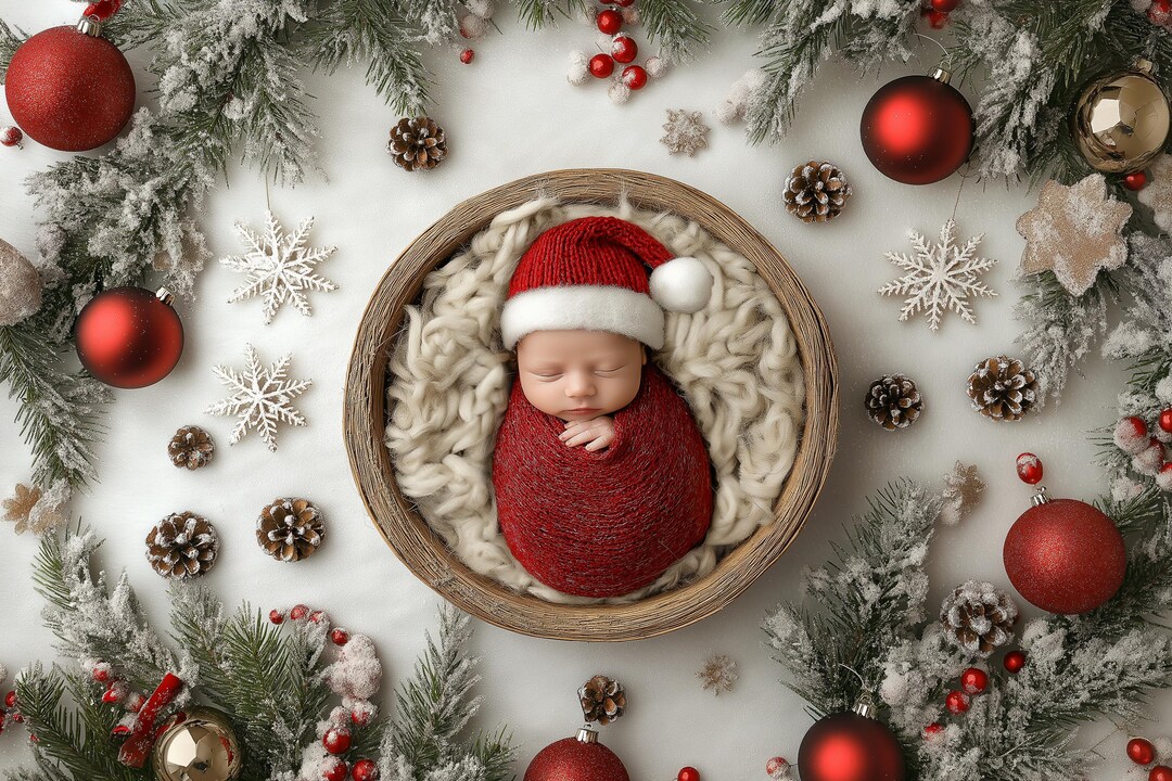 Christmas Newborn Digital Background, Winter Newborn Photography ...