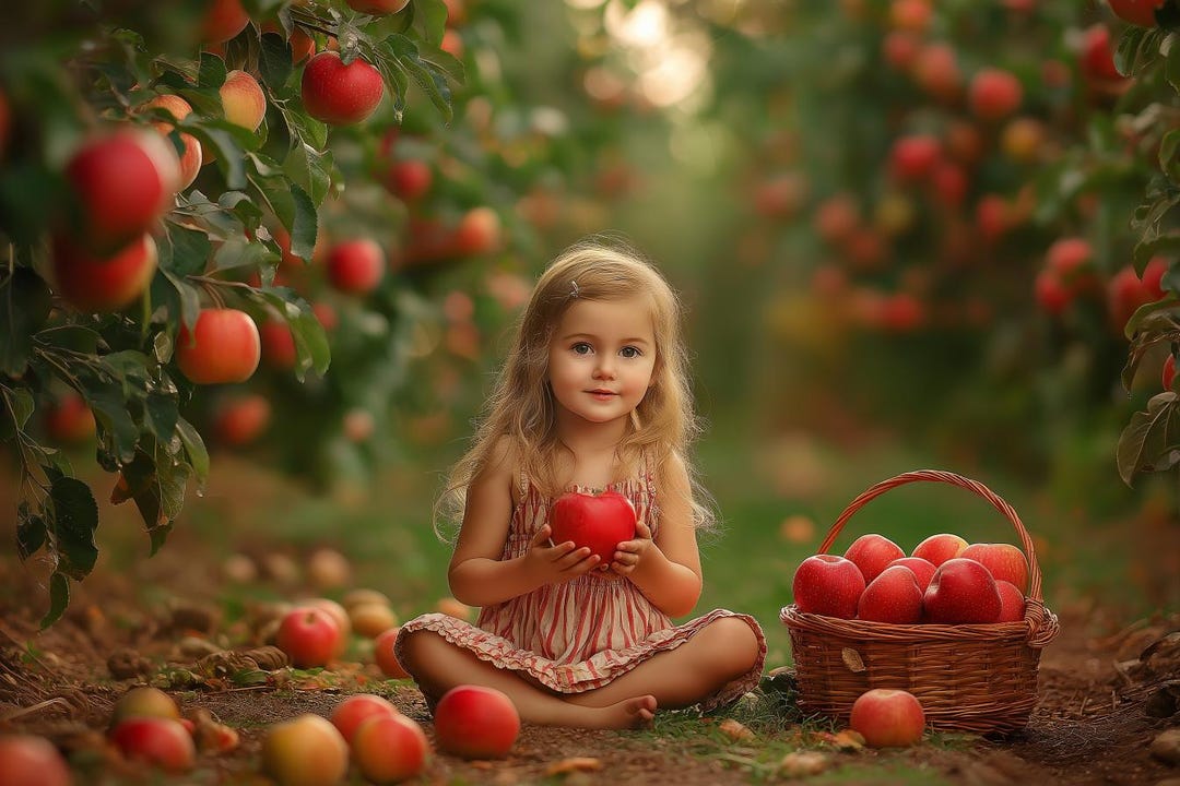 Apple Orchard Digital Backdrop, Rustic Background, Summer/fall Farm ...