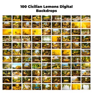100 Cicilian Lemons Digital Backdrops, Kids Portrait Backdrops, Summer ...