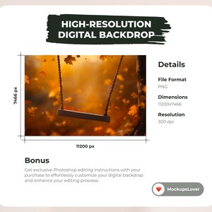 Fall Swing Digital Background, Autumn Digital Backdrop, Photoshop ...