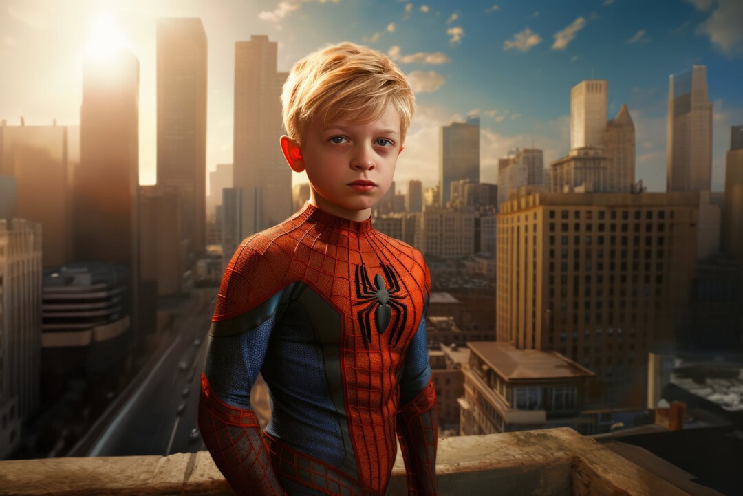 Spider Kid Super Hero Digital Overlay, Spider Composite Cosplay Man ...