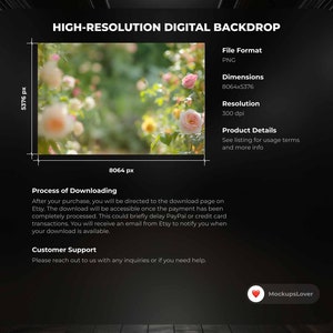 Rose Garden Digital Backdrop, Summer Backdrop, Digital Background for ...