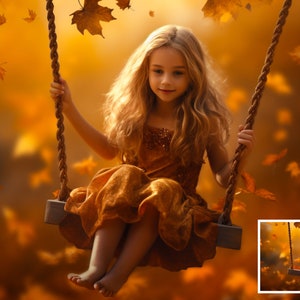 Fall Swing Digital Background, Autumn Digital Backdrop, Photoshop ...