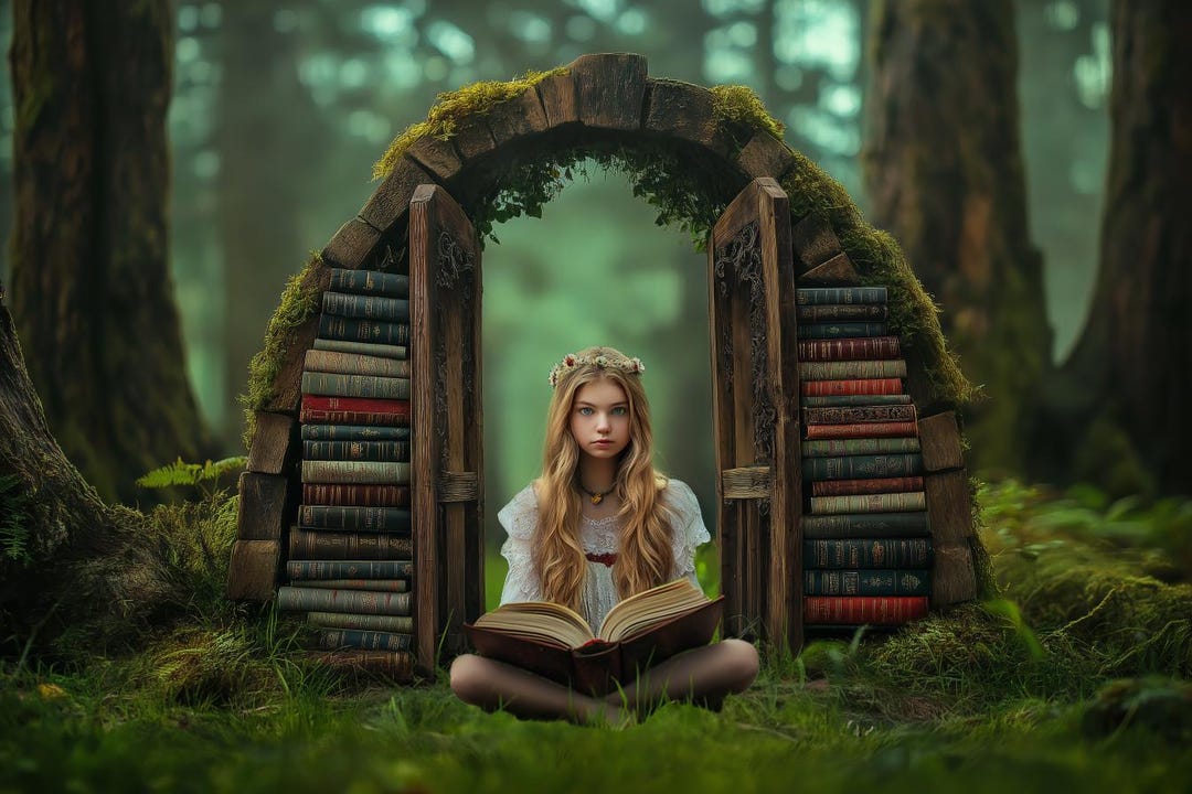 Back to School Digital Background, Vintage Books Backdrop, Enchanted ...