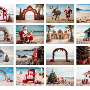 200 Digital Backdrops for a Christmas Beach Getaway, Featuring ...