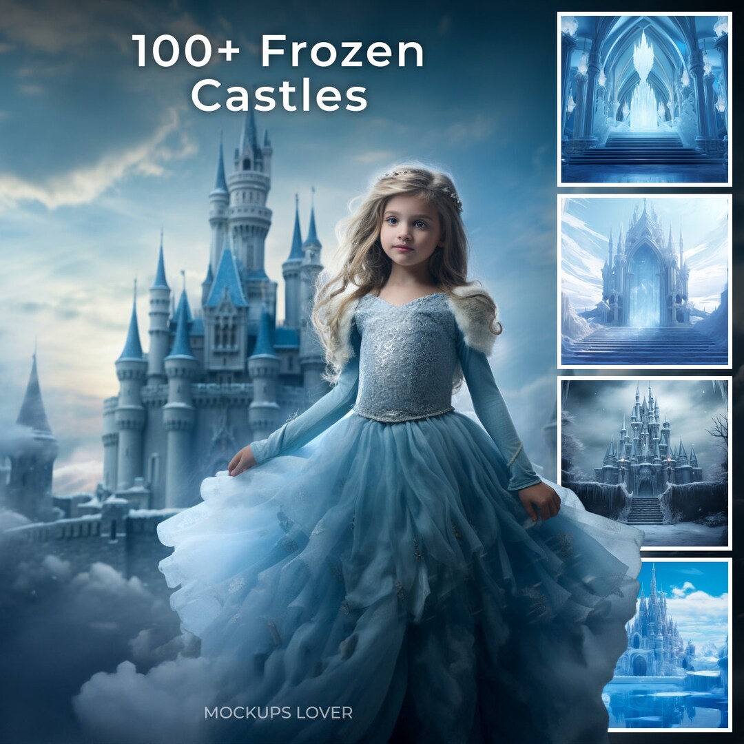 100 Frozen Castle Digital Backdrops, Fairy Background, Fairytale Mega ...
