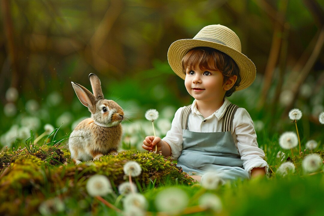 Easter Bunny Digital Backdrop,easter Bunnies, Rabbit,portrait ...